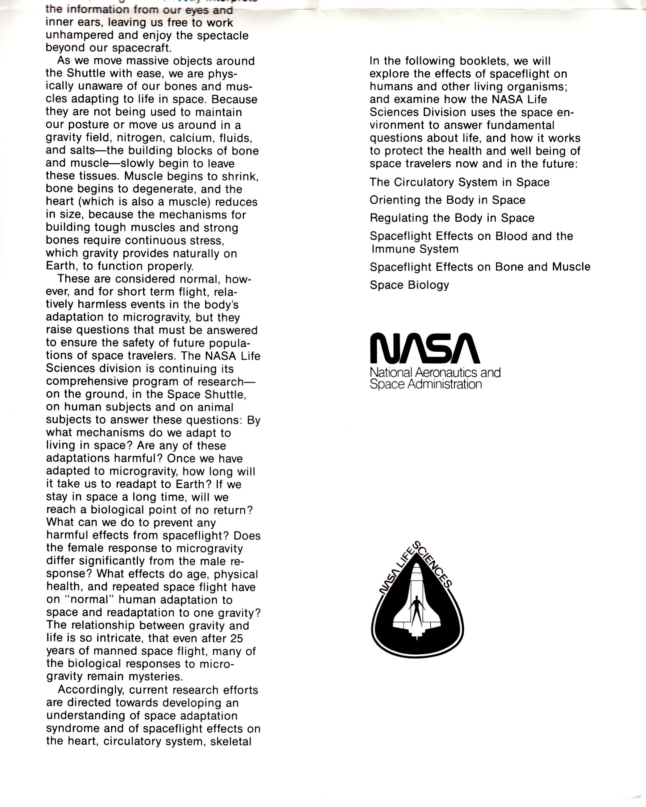 Flashback Friday – “Living and Working in Space,” 1983 NASA pamphlet ...