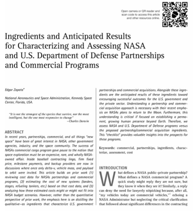 A checklist for commercial space and NASA – Zapata Talks NASA